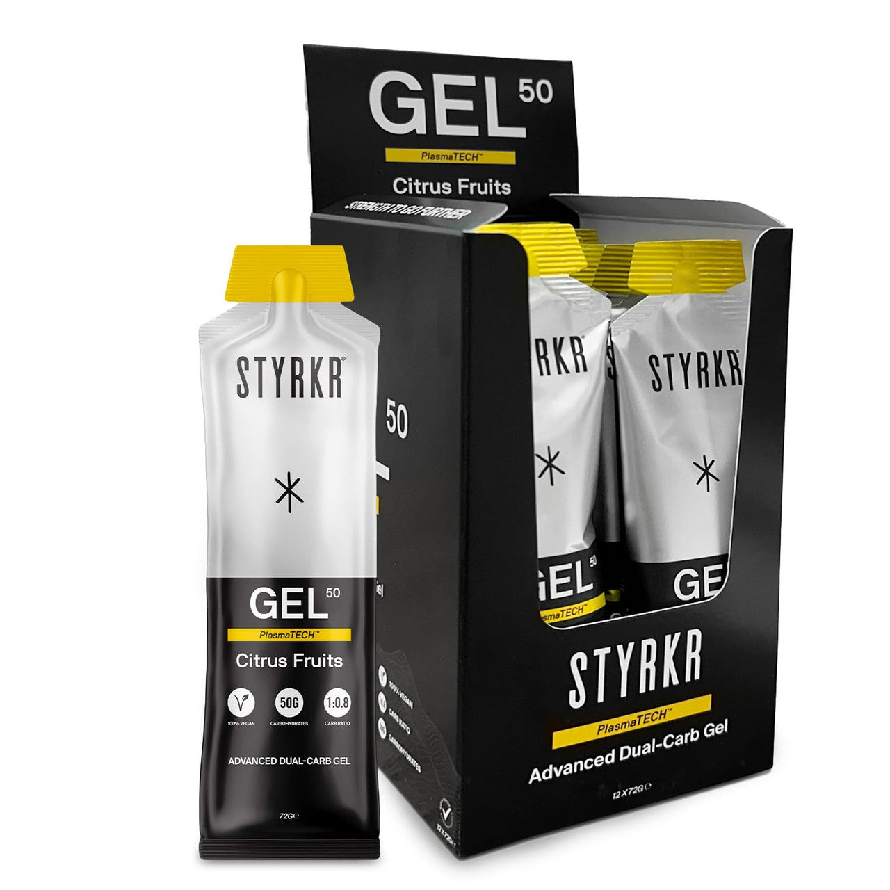 Styrkr Gel50 Mild Citrus Dual-Carb Energy Gel x 12 Box – Saint Cloud