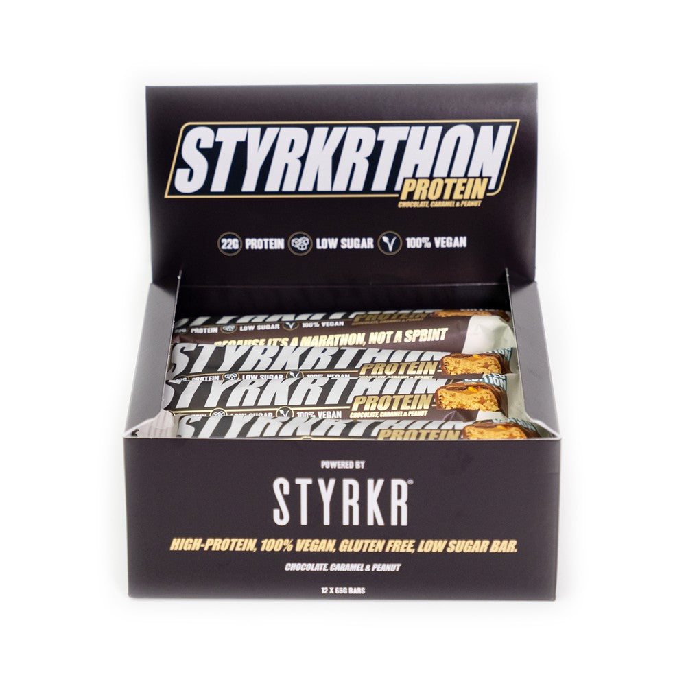 Styrkr Styrkrthon Protein Bar Chocolate Caramel & Peanut x 12 Box ...